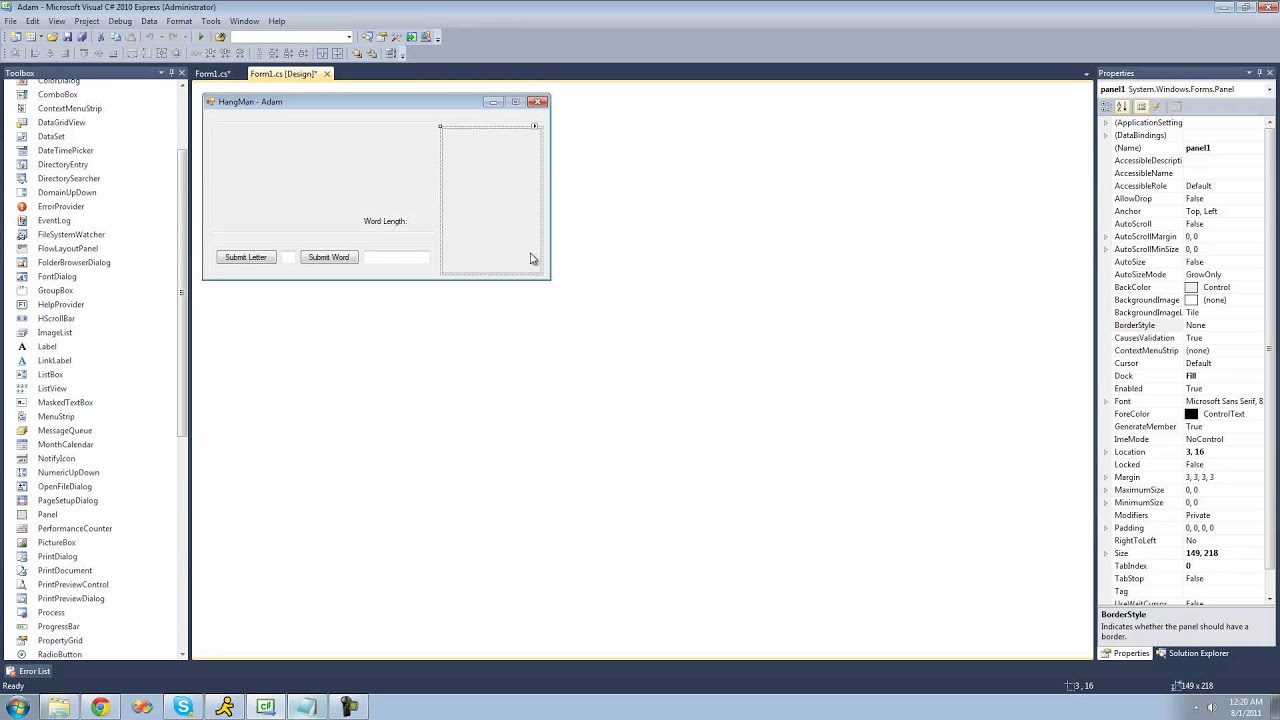 155 Project 3 Hangman, Drawing Hang Post - YouTube