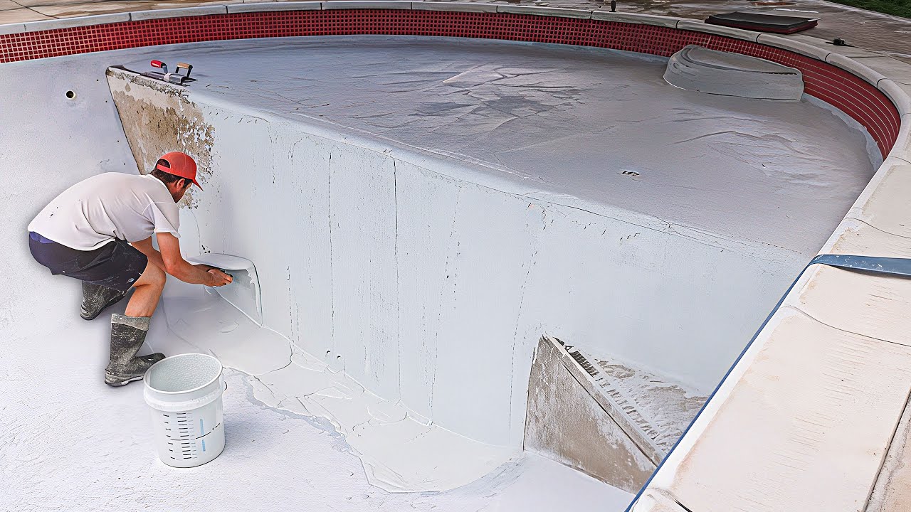 DIY Pool Plastering | Final Step in Our Baja Shelf Build - YouTube