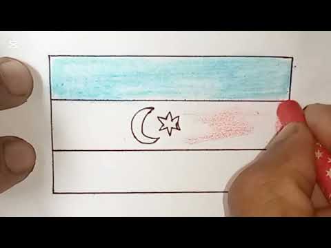 National Flag | Azerbaijan National Flag drawing #azerbaijan