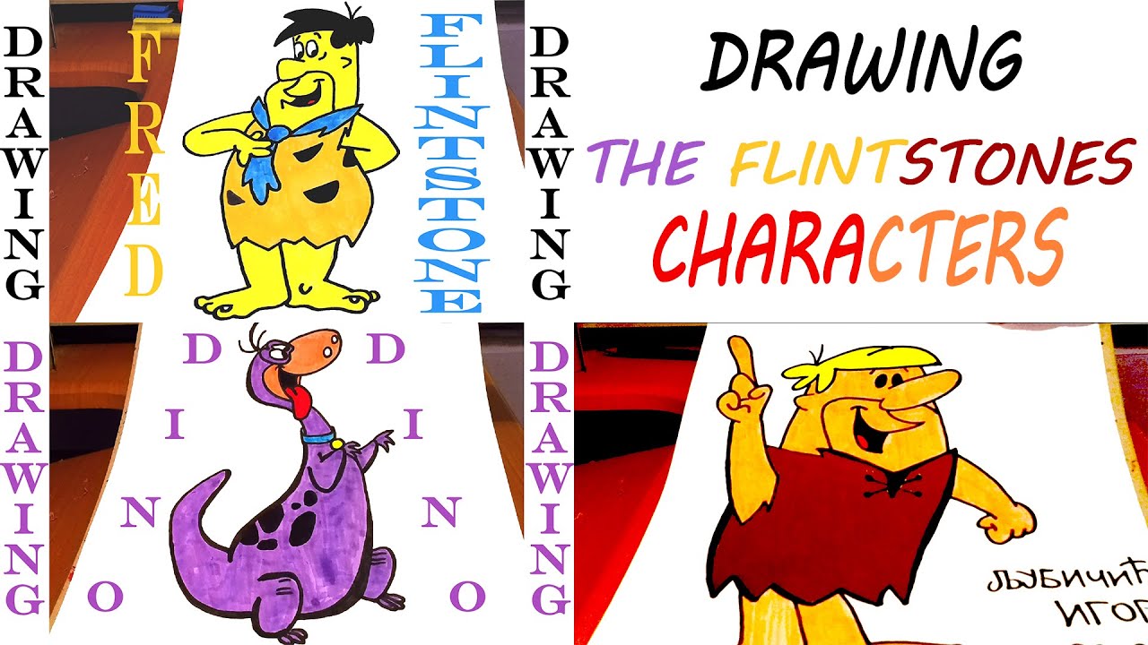 How to Draw The Flintstones characters Step by Step Easy for beginners ...