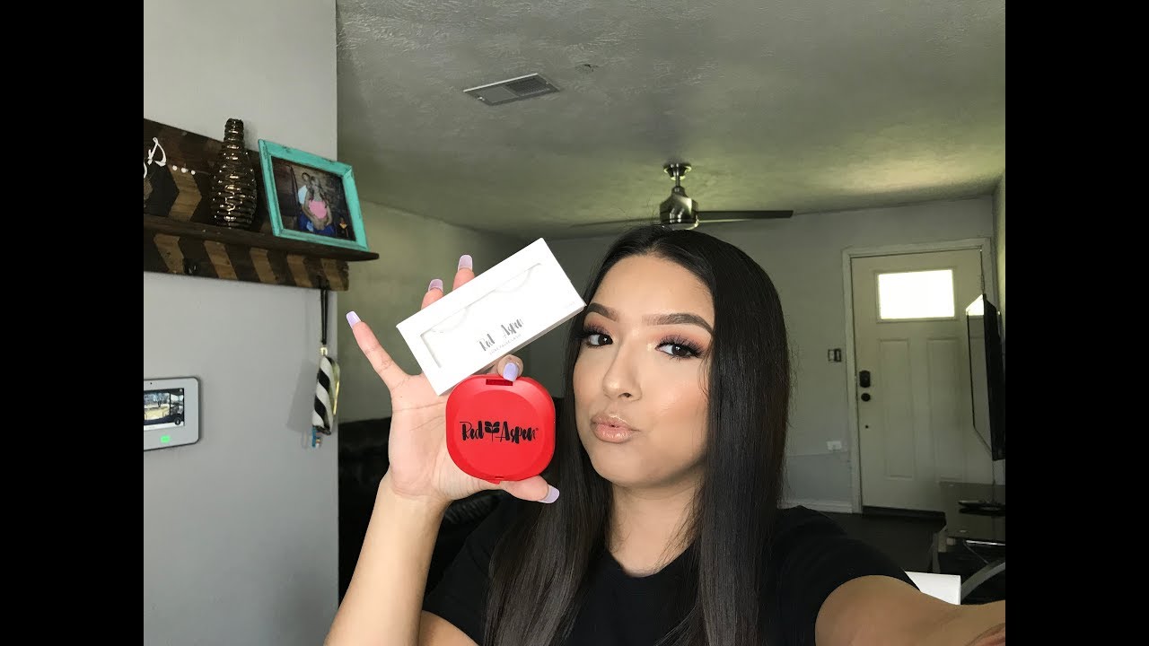 HOW TO APPLY FALSE LASHES (RED ASPEN LASHES) - YouTube
