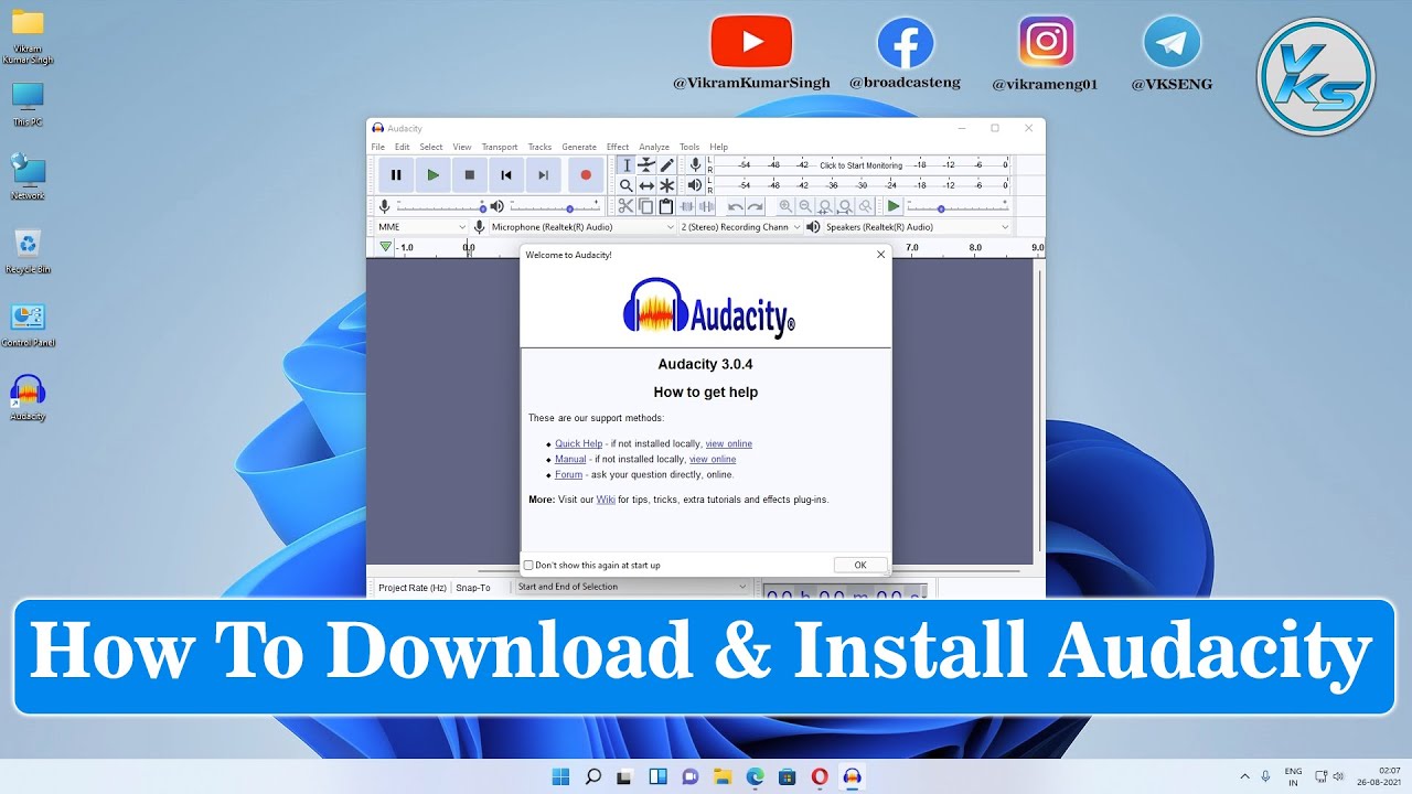 How To Download And Install Audacity 3.0.4 On Windows 11/10/8/7 (2021 ...