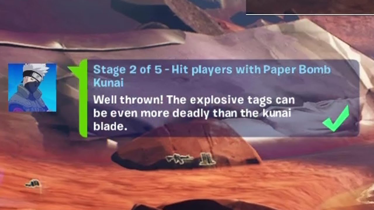 Hit players with Paper Bomb Kunai Fortnite - YouTube