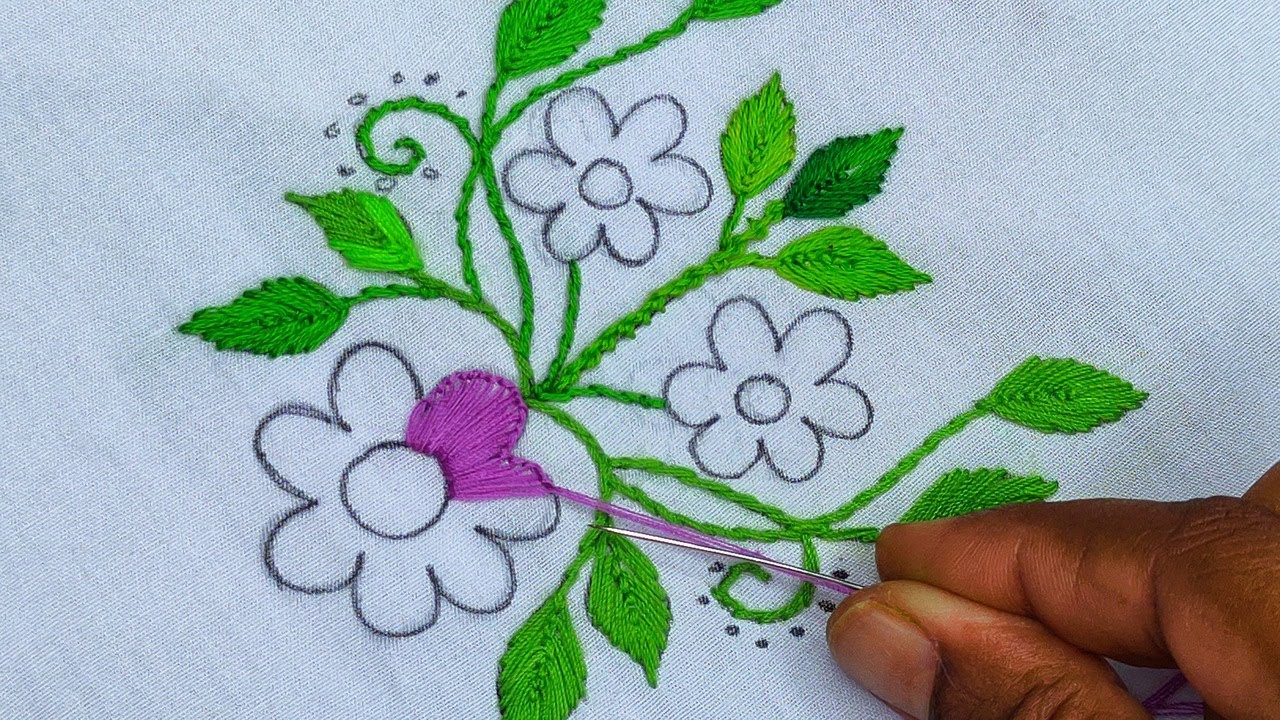 Super Easy All Over Flower Embroidery Design | Stitch Embroidery ...