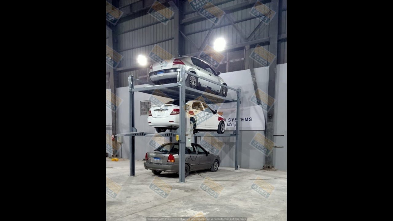 Triple Stacker Car Parking Lift Triple Stacker Unit - YouTube