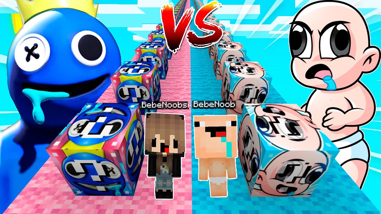 ¡DESAFIO DE LUCKY BLOCKS DE LOS RAINBOW FRIENDS VS BEBE NOOB! 😱😂 EN ...