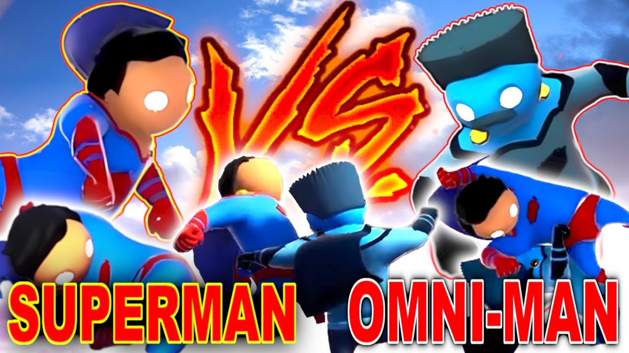 GANG BEASTS FUNNY MOMENTS - SUPERMAN VS OMNI-MAN?!?/YOU'RE GOING TO BE ...