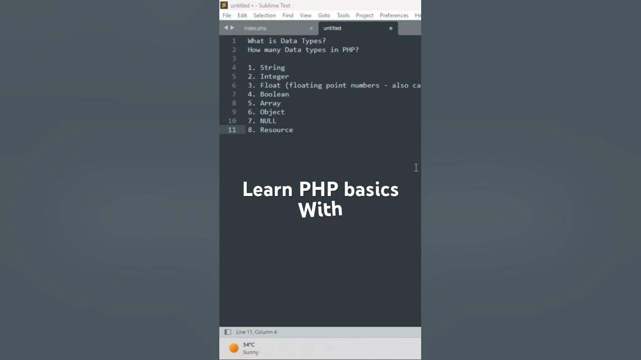 Learn Php Basics Php Shorts Learnphp Coding Phptutorialforbeginnersfull Youtube