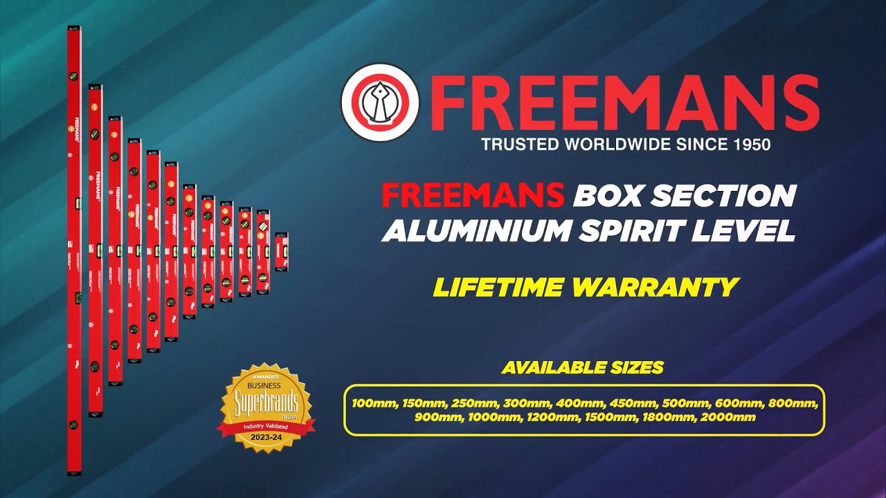 FREEMANS Box Section Aluminium Spirit Level - YouTube