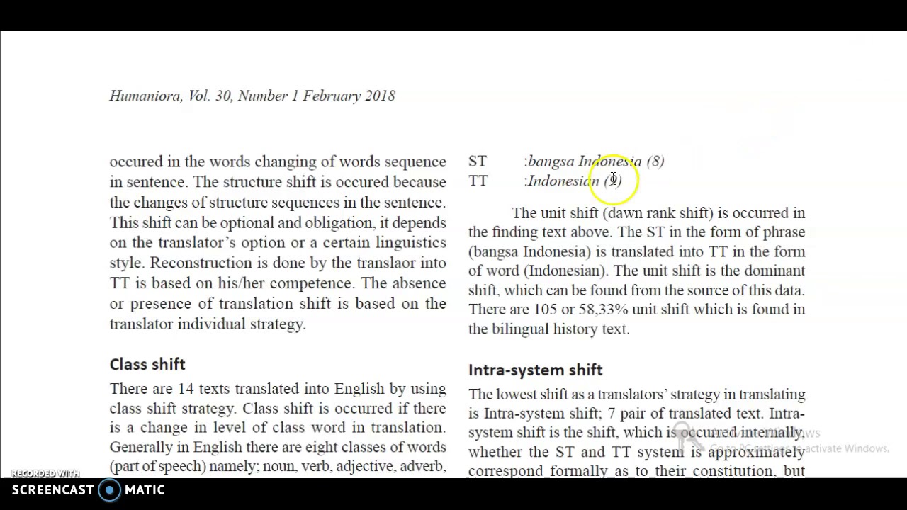Translation shift based on Catford - YouTube