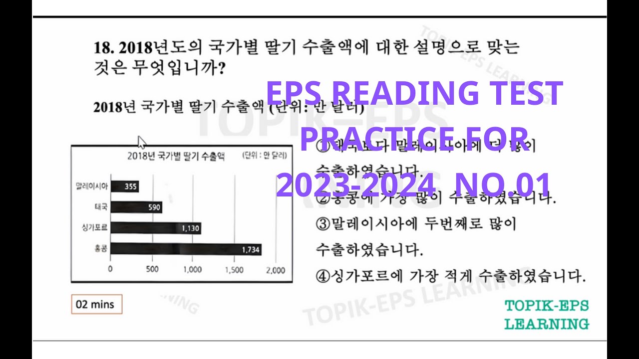 EPS-TOPIK READING TEST TO PRACTICE FOR 2023-2024 @EPS-TOPIK-E9 - YouTube