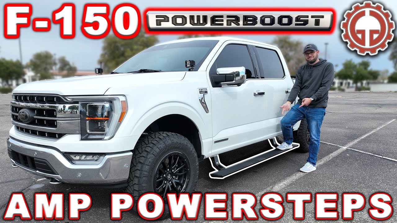 F-150 AMP Research PowerSteps XTREME on a PowerBoost - YouTube