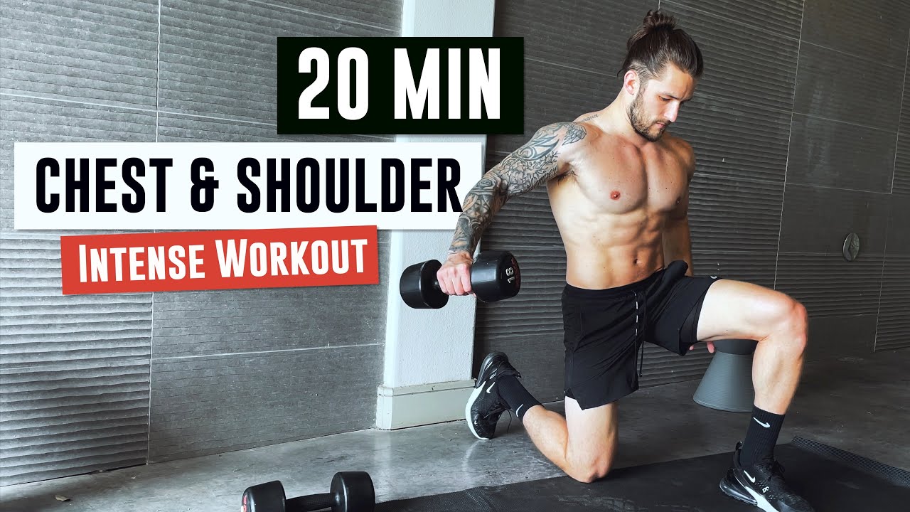 20 MIN INTENSE CHEST & SHOULDER WORKOUT | DUMBBELL ONLY - YouTube