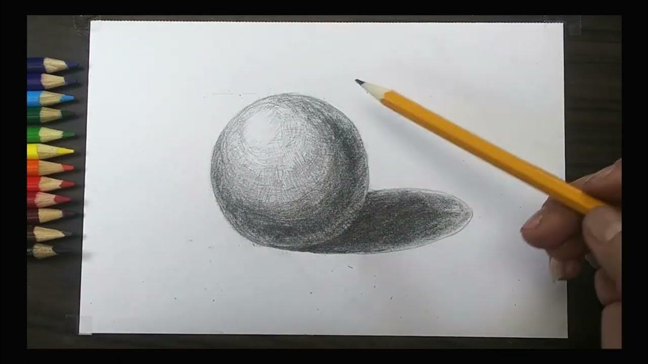 Drawing and shading a sphere step by step for beginners - YouTube