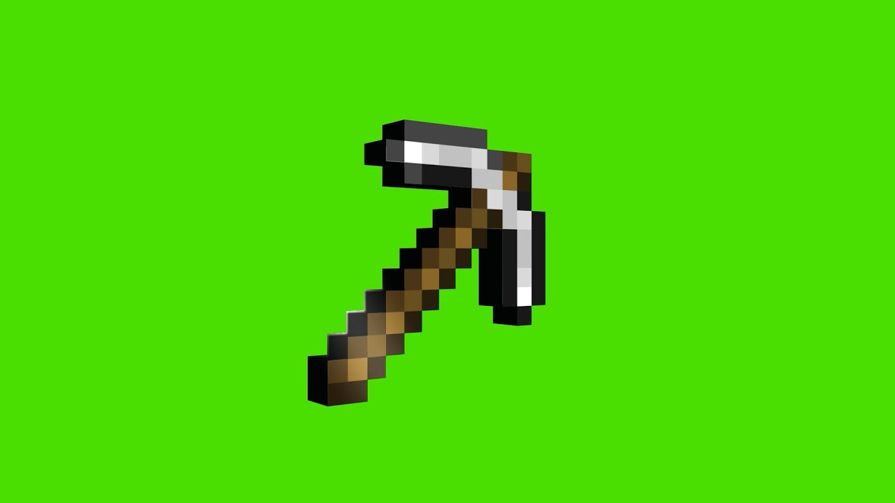 Minecraft 3D Iron PickAxe Animation Green Screen - YouTube