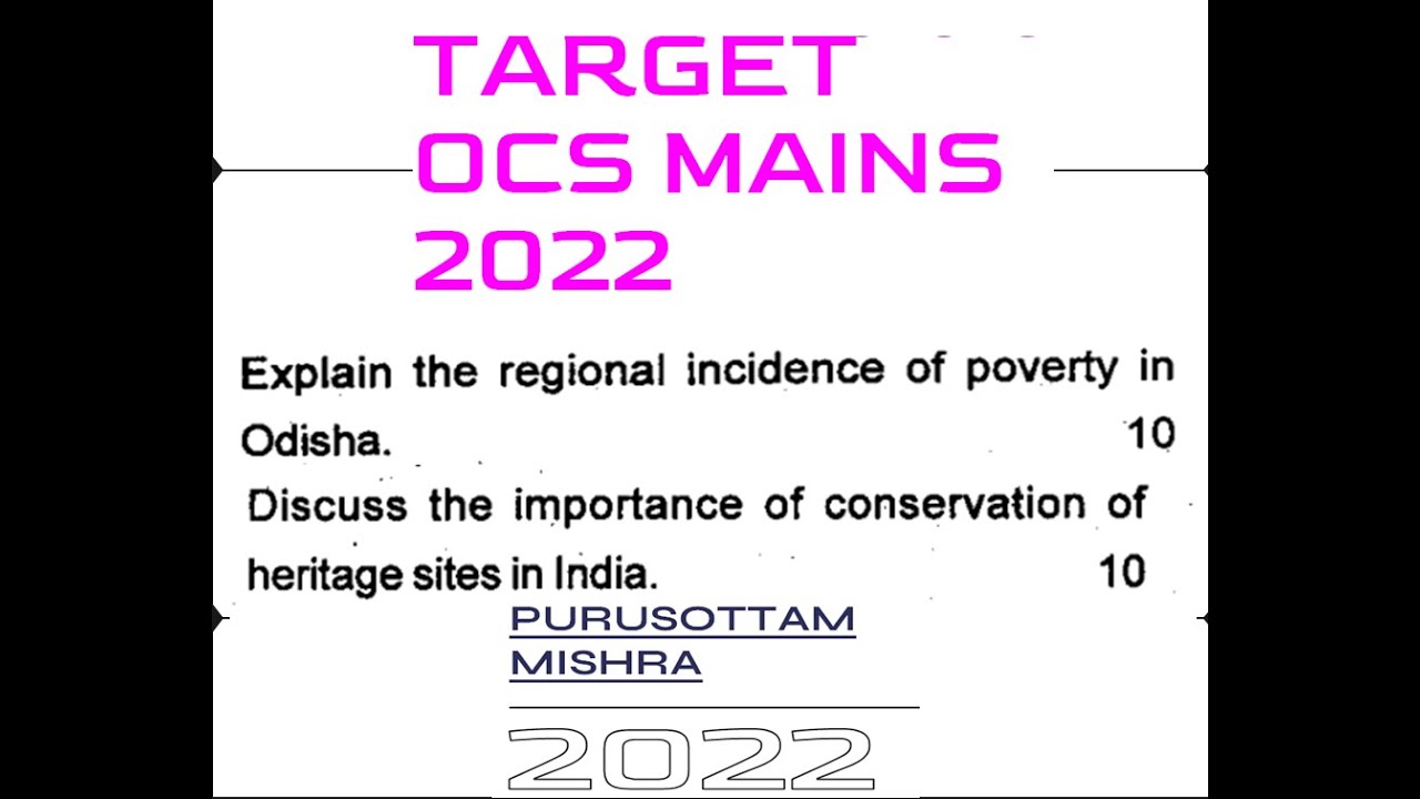 OCS MAINS 2022 - ORIENTATION CLASS - Question Analysis - YouTube