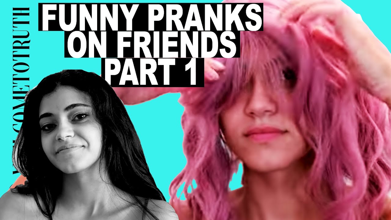 Funny Pranks on Friends - Purple Wig Disguise - Part 1 - YouTube