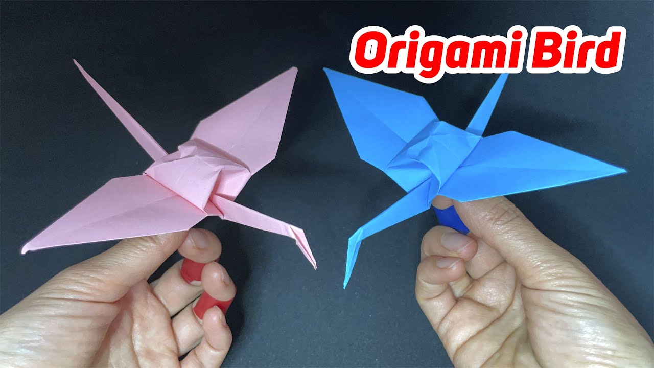 How To Make a Crane Bird - Origami Crane Bird - YouTube