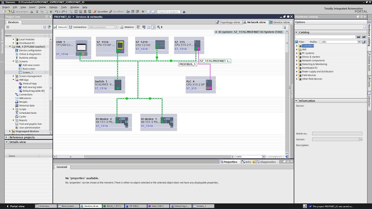 PROFINET IO Network: IO Controller, IO Device, I-Device in TIA Portal ...