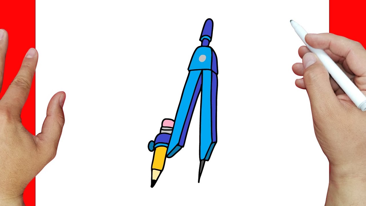 Cómo dibujar un compas paso a paso | Dibujos fáciles - YouTube