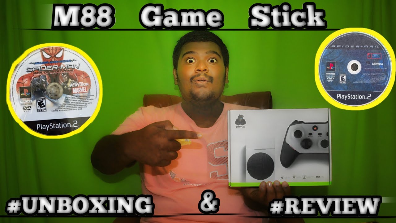 M88 Retro Game Stick Console 4k With PS2 Games | Unboxing & Review # ...