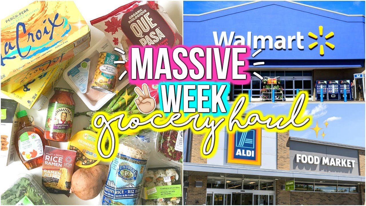 🍋huge Healthy Grocery Haul 2 Week Aldi And Walmart Grocery Haul