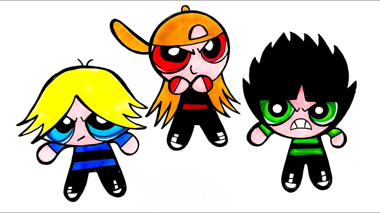RowdyRuff Boys Drawing || Easy Famous Cartoon Character Drawing ...