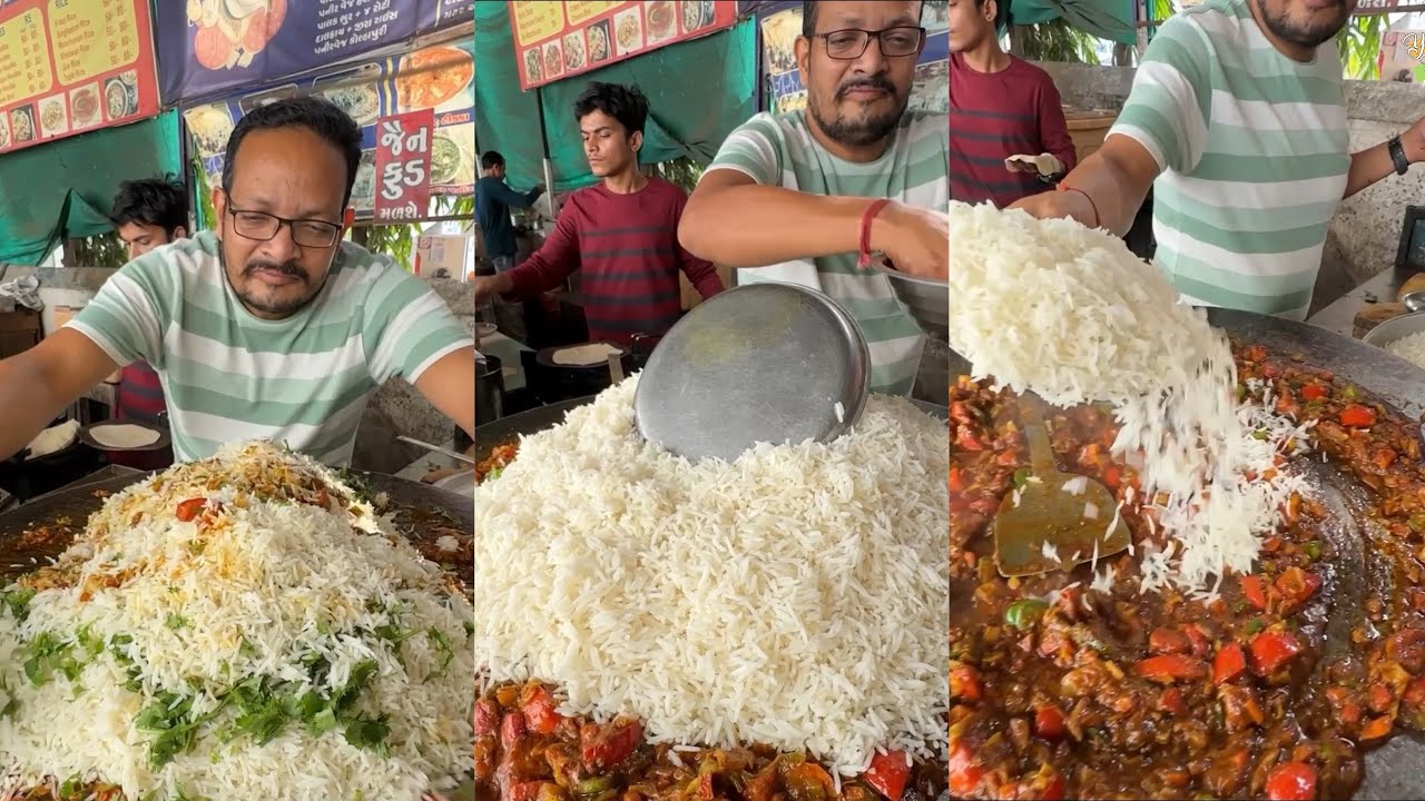 Huge making of Tawa Masala Pulao 😍😍 Full Tasty Thali for Rs 60 only 🤩🤩 ...