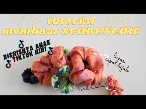 tutorial cara bikin scrunchie (ikat karet rambut) dan cepol hijab
