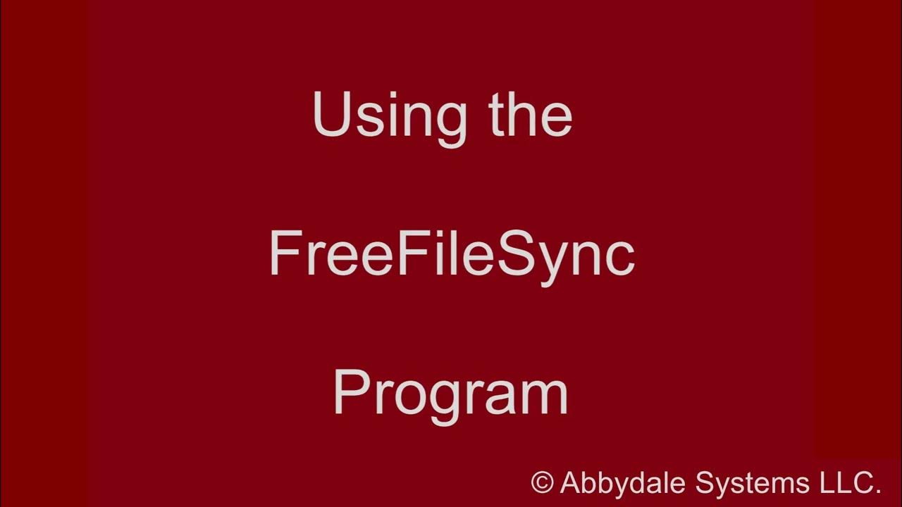 How to Use the Free File Synchronization Sofware FreeFileSync - YouTube
