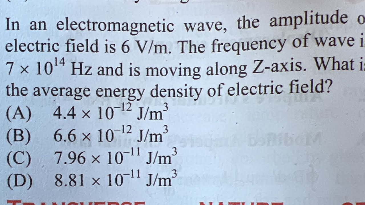 Electromagnetic waves | Problem solving| Concept and Formula| NEET ...