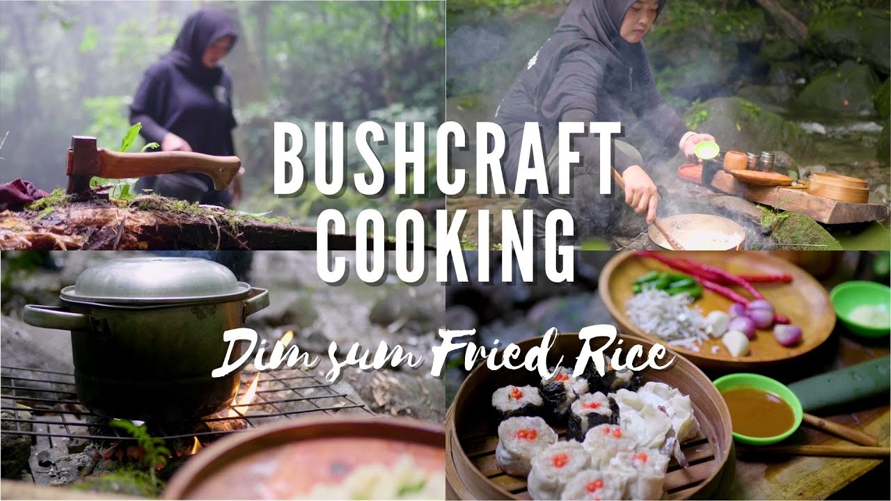 Bushcraft cooking: making dim sum fried rice in the forest after the ...