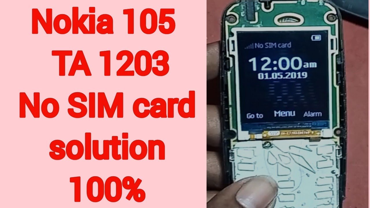 Nokia 105 TA1203 No sim card insert sim solution - YouTube