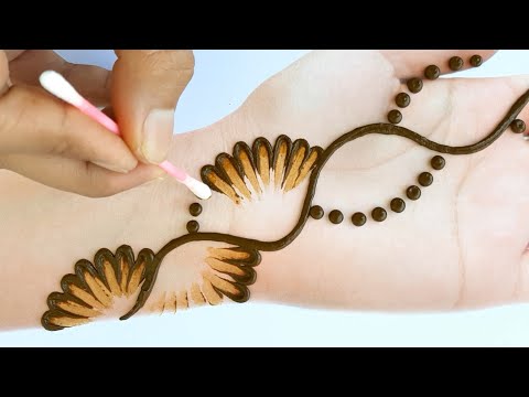 Easy Simple Mehndi design - cotton bud Mehendi design front hand - Arabic Mehndi Design 2024