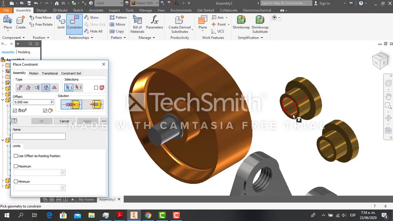 Ensamble con Inventor Ensamble 3 - YouTube