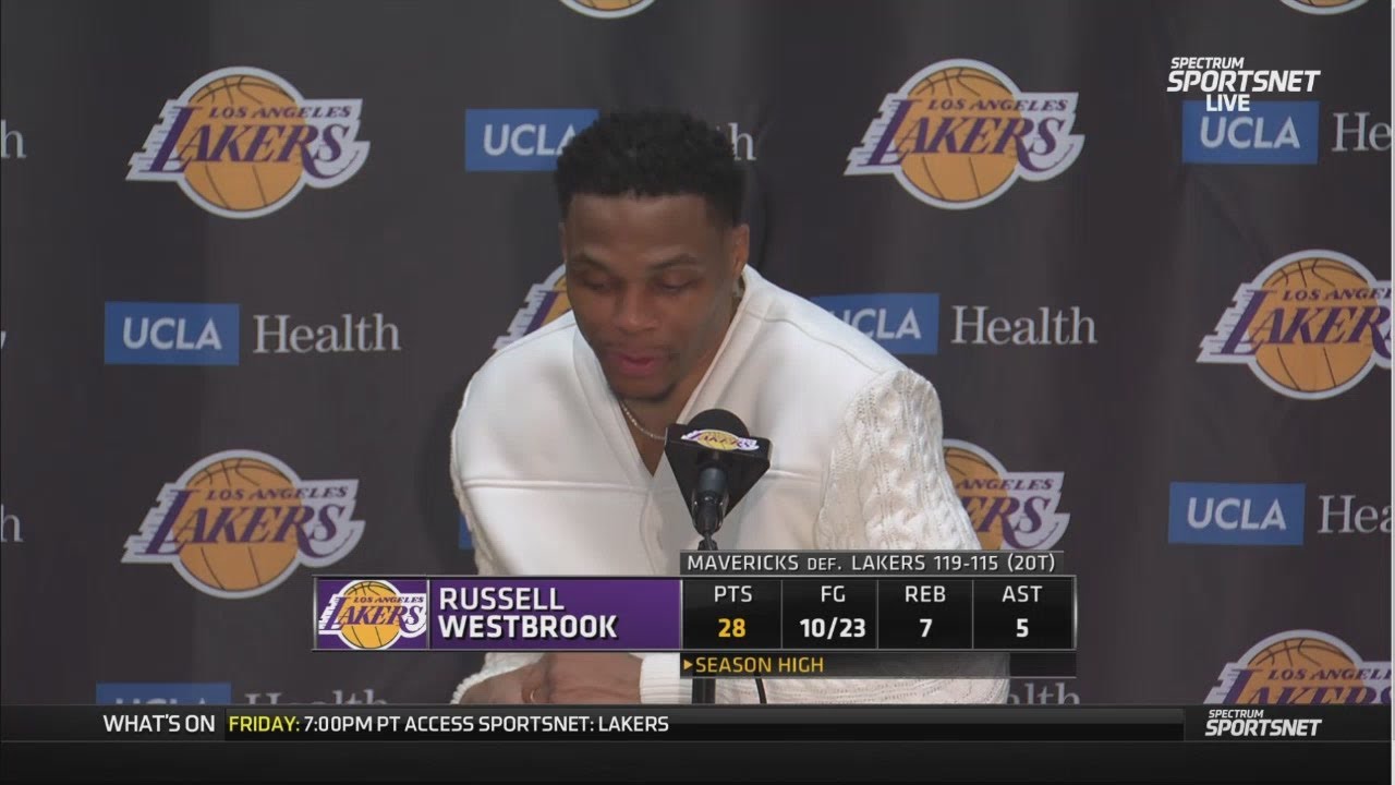 Russell Westbrook Postgame Interview | Los Angeles Lakers lose to ...
