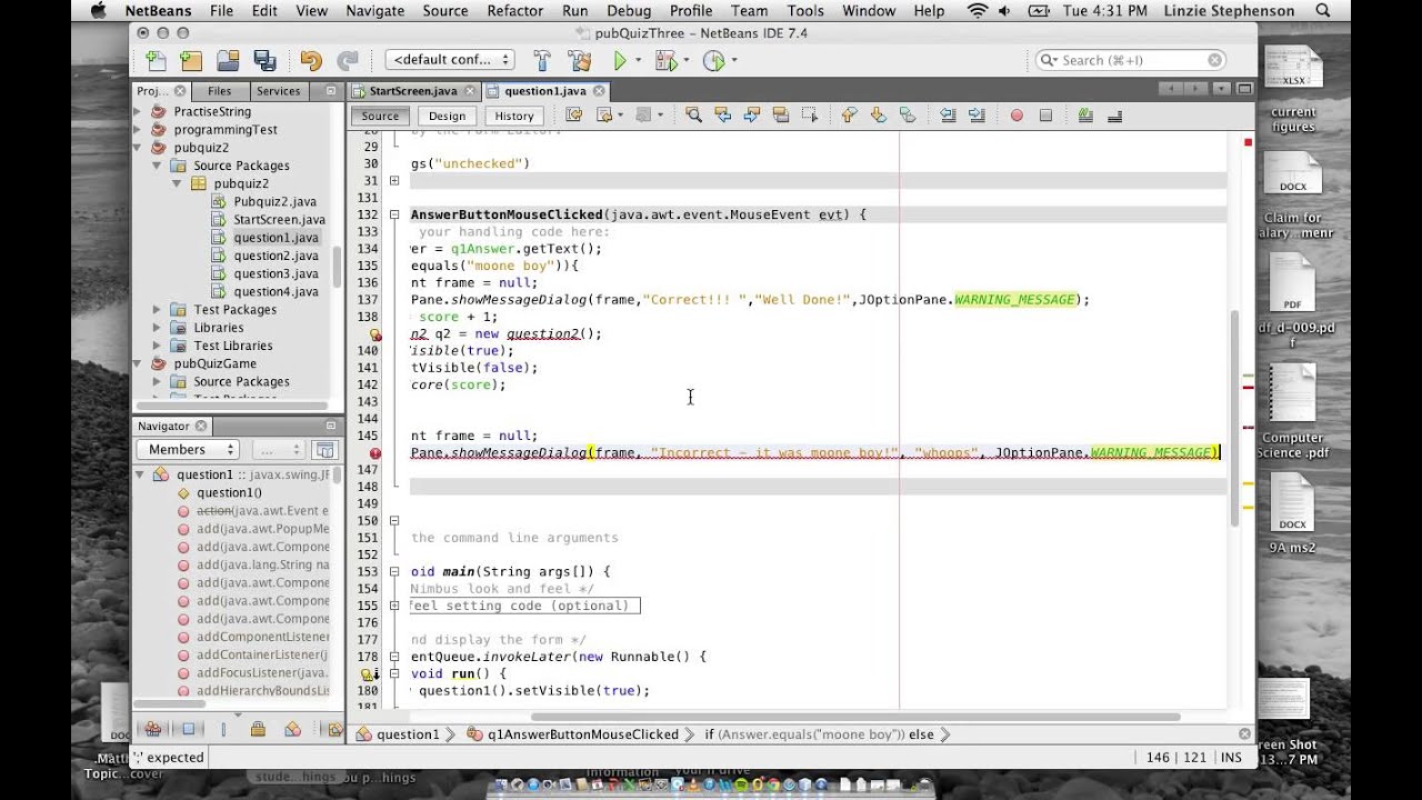 GUI Quiz - Add code to the question - YouTube