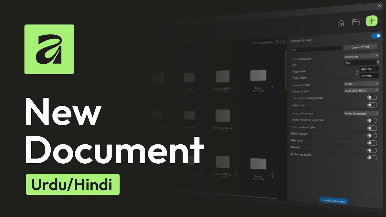 How to Create a New Document in Affinity | Class 1 - YouTube