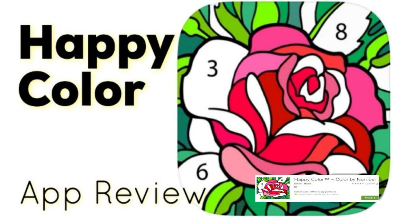 HAPPY COLOR APP REVIEW color number - YouTube