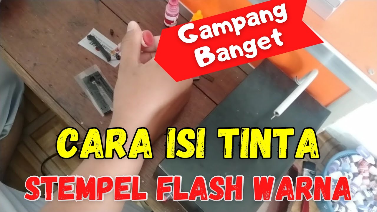 CARA ISI TINTA STEMPEL FLASH 4 WARNA | koncocetak #stempelflash - YouTube