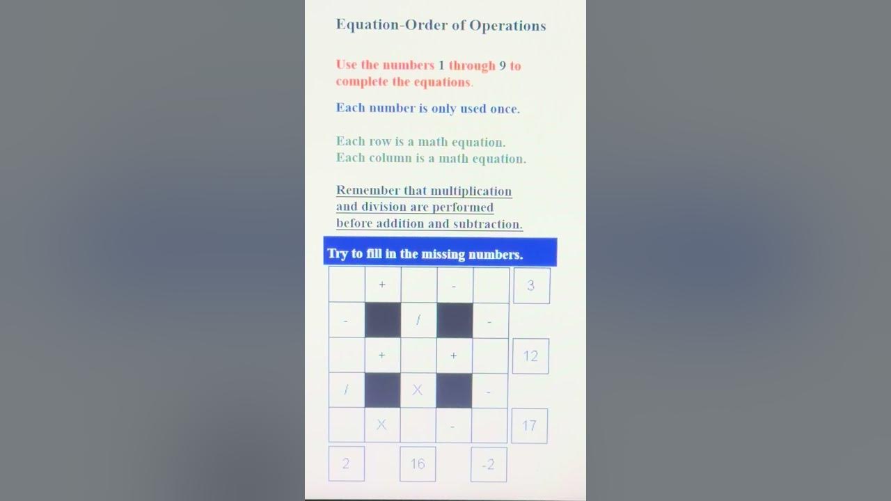 Math Puzzle Order of Operations, #maths, #mathproblem - YouTube