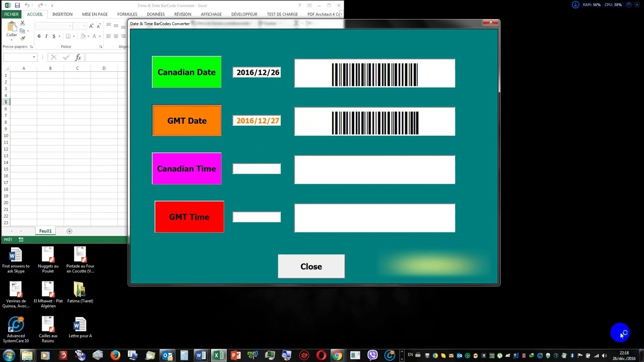 My Time & Date Barcode Converter - YouTube