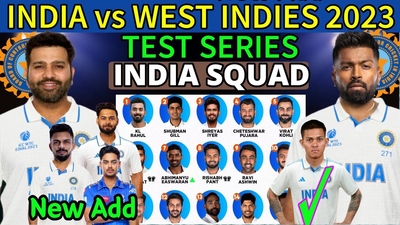 India Tour Of West Indies Test Series 2023 | Team India Final Test ...