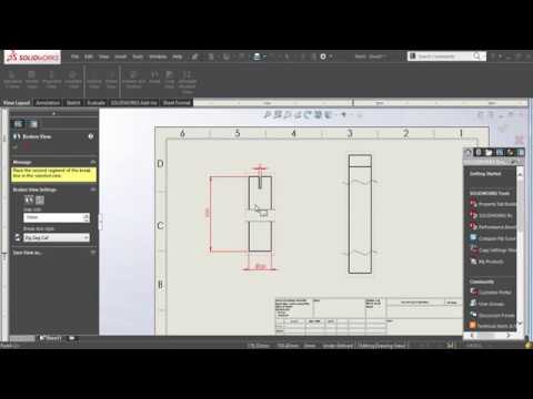 Solidworks เทคนิคการใช้คำสั่ง Break Line ใน Drawing - YouTube