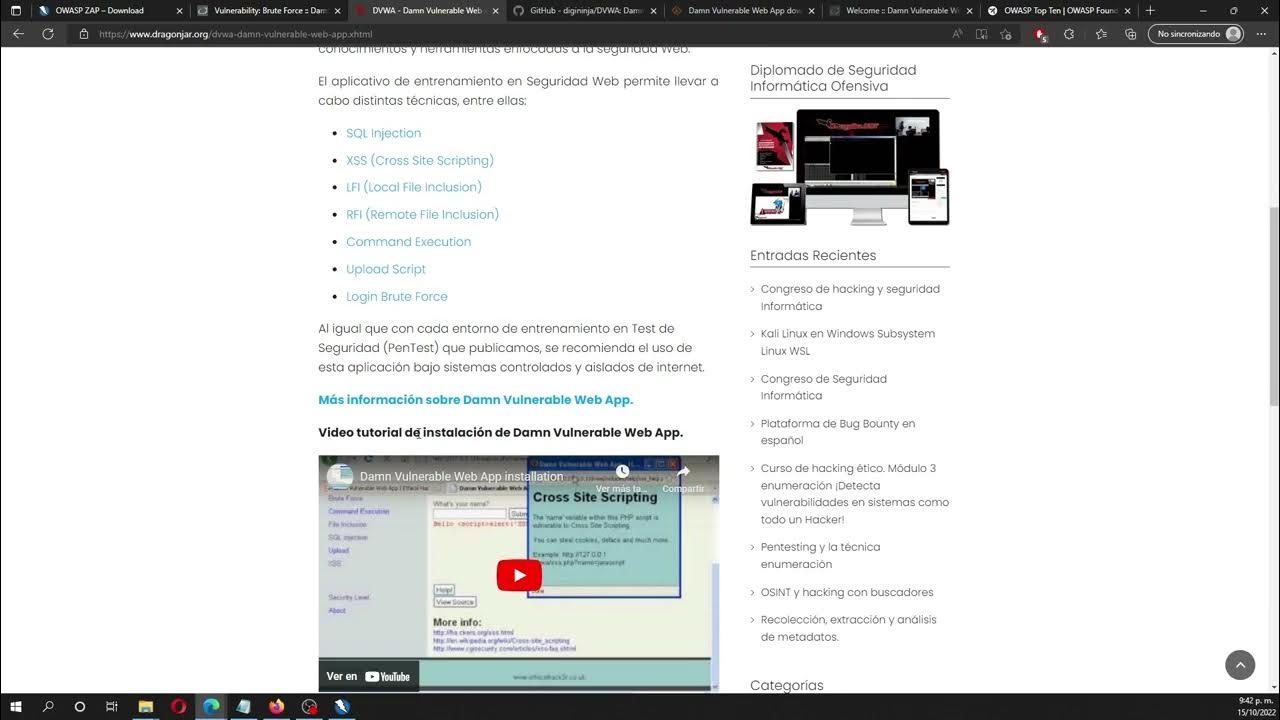 Vulnerabilidades Web - Owasp Zap - YouTube