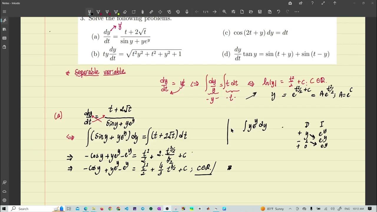 Differential Equation-TD2(ITC) Part 1| Q1 to Q4 - YouTube