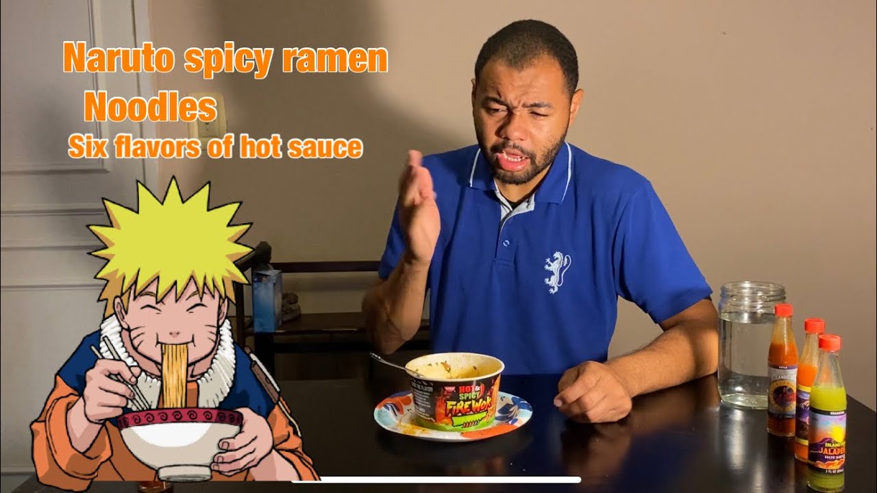 Naruto hot spicy ramen noodles with six different flavors hot sauces # ...