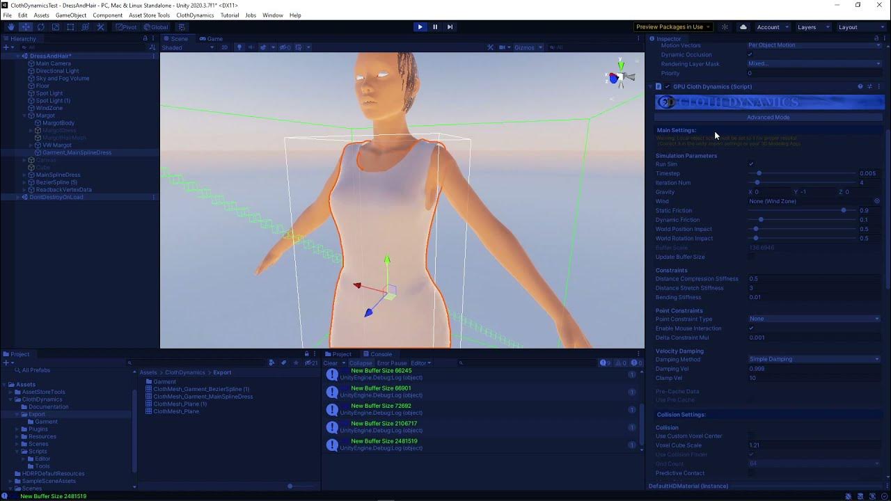 GPU Cloth Dynamics creating a dress from scratch in Unity (Part2) - YouTube