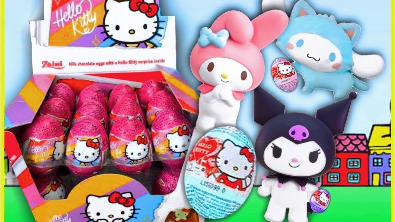 FULL BOX 😱ASMR SUPRiSE EGGS Hello Kitty Sanrio Figures Opening Zaini Sürpriz Yumurta Lol ...