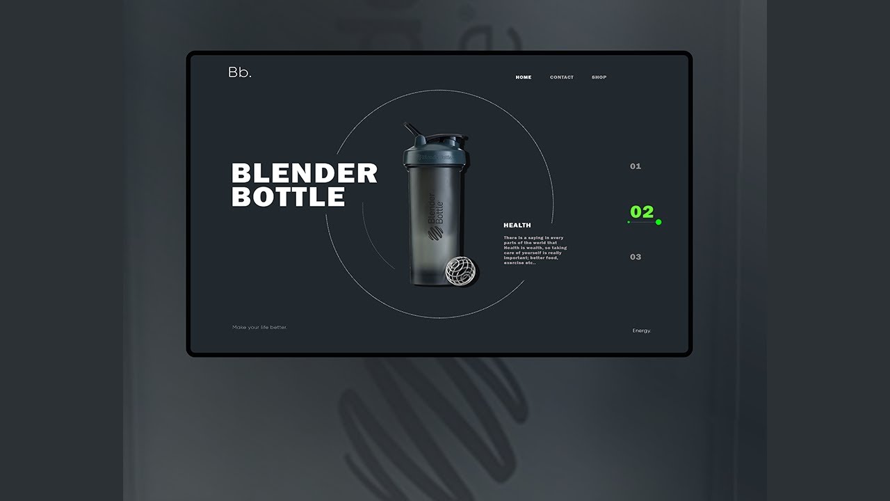 BLENDER BOTTLE WITH ENERGETIC STYLE UI/UX DESIGN #64 - YouTube